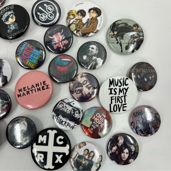 Accessories | Assorted Music And Pop Culture Button Pins | Poshmark